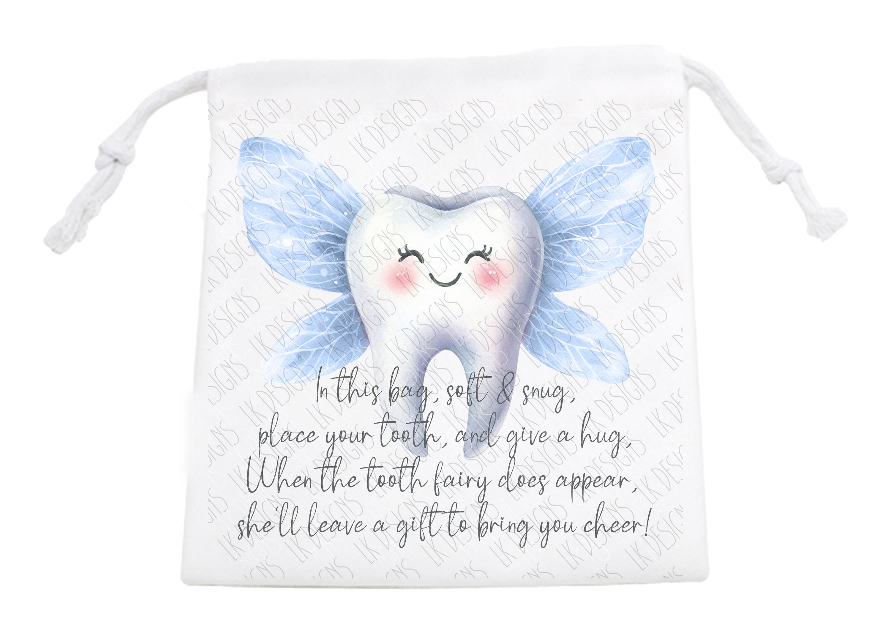 Tooth Fairy Bag, Blue, With & Without Text - Lost Tooth Bag, Pillowcase ...