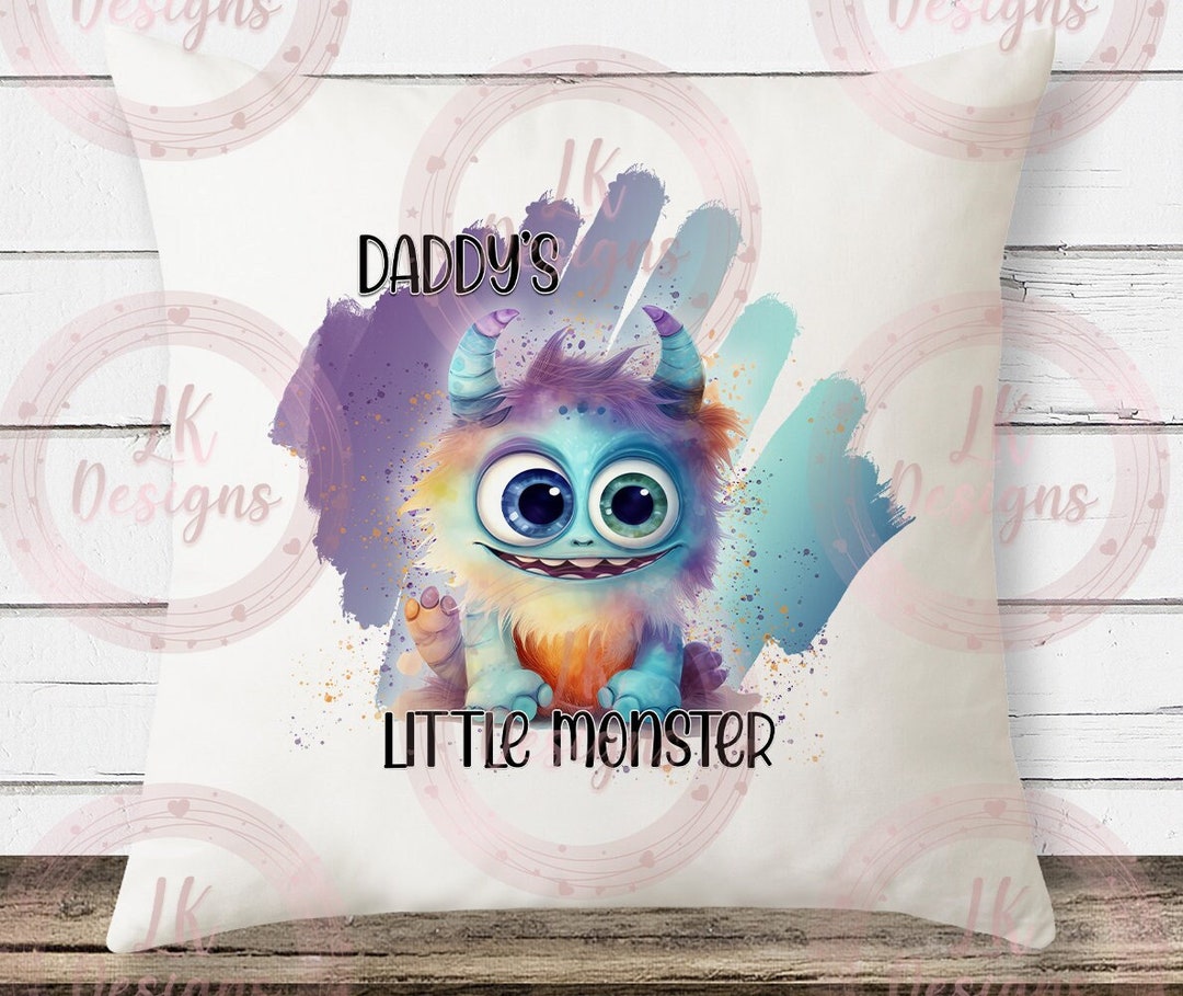 Daddys Little Monster, Fathers Day Design, With & Without Daddy Text ...