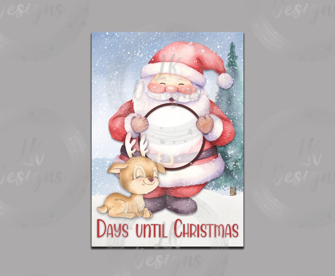 Cute Christmas Countdown Santa Jpeg Sublimation Design for Aluminium ...