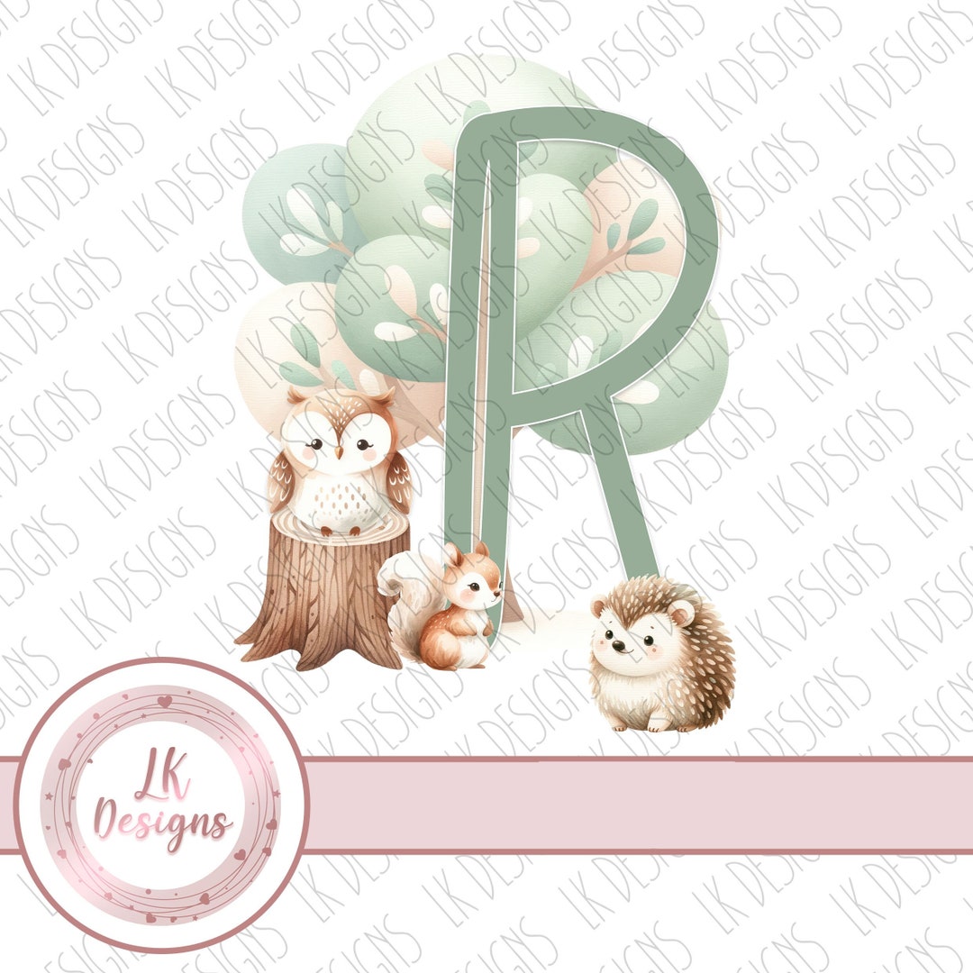 Woodland Animal Alphabet - A - Z - Png Sublimation Designs Printable ...