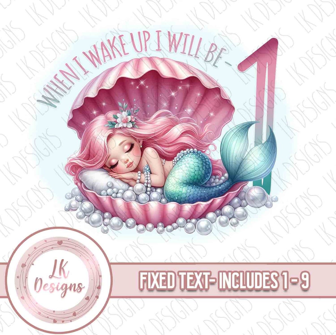 MERMAID Numbers SET Under the Sea - Includes 1-9 - Png Sublimation ...
