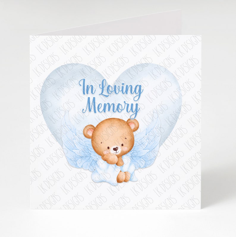Blue in Loving Memory Bear, With & Without Text - Png, Sublimation ...