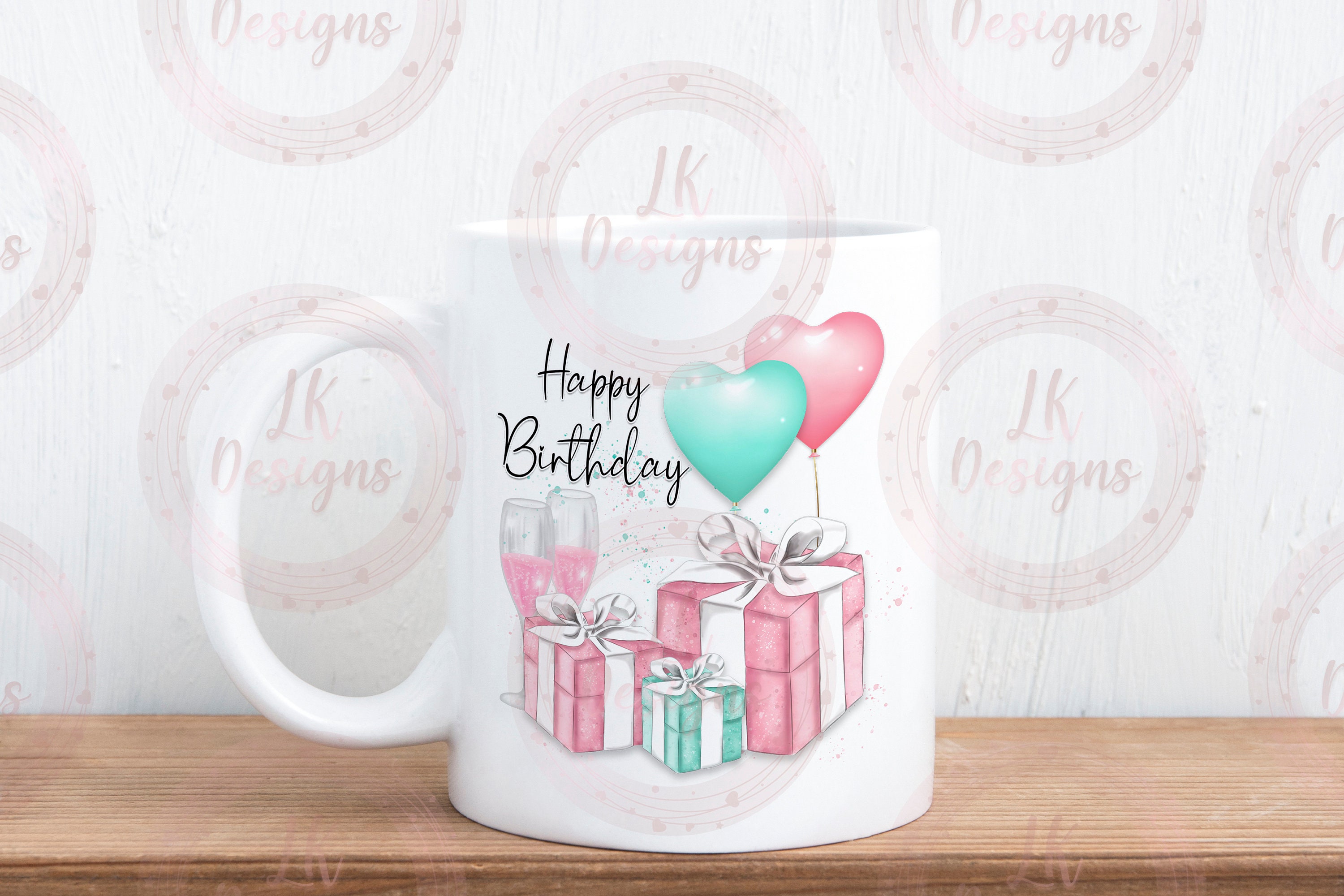 Pastel Happy Birthday Bundle With & Without Text Png Sublimation ...
