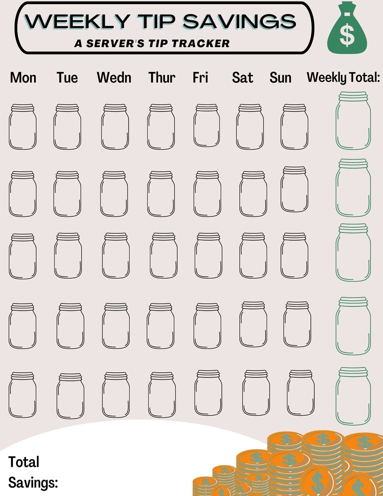 Digital Planner/ Printable Money Tracker/ Server Friendly - Etsy