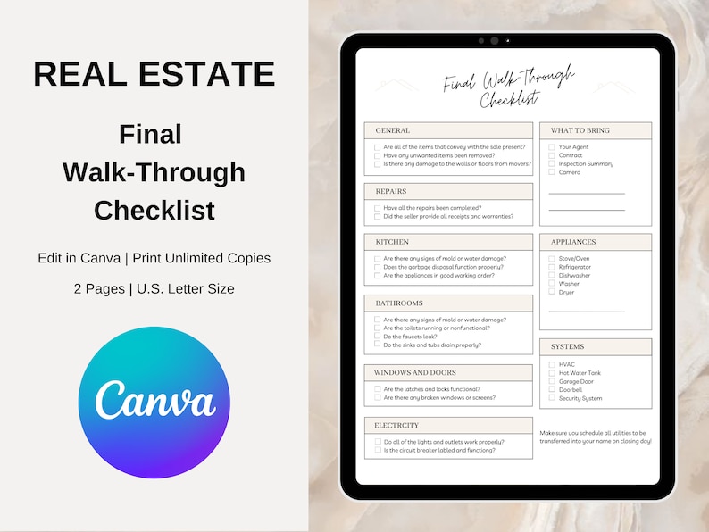 Final Walk-through Checklist | Buyer’s Agent | Closing Guide | Realtor ...
