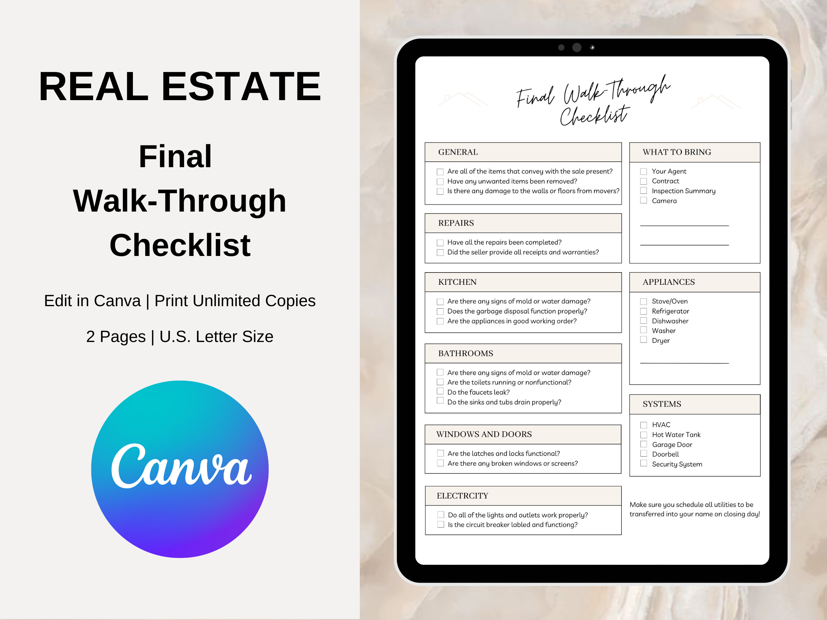 Final Walk-through Checklist | Buyer’s Agent | Closing Guide | Realtor ...