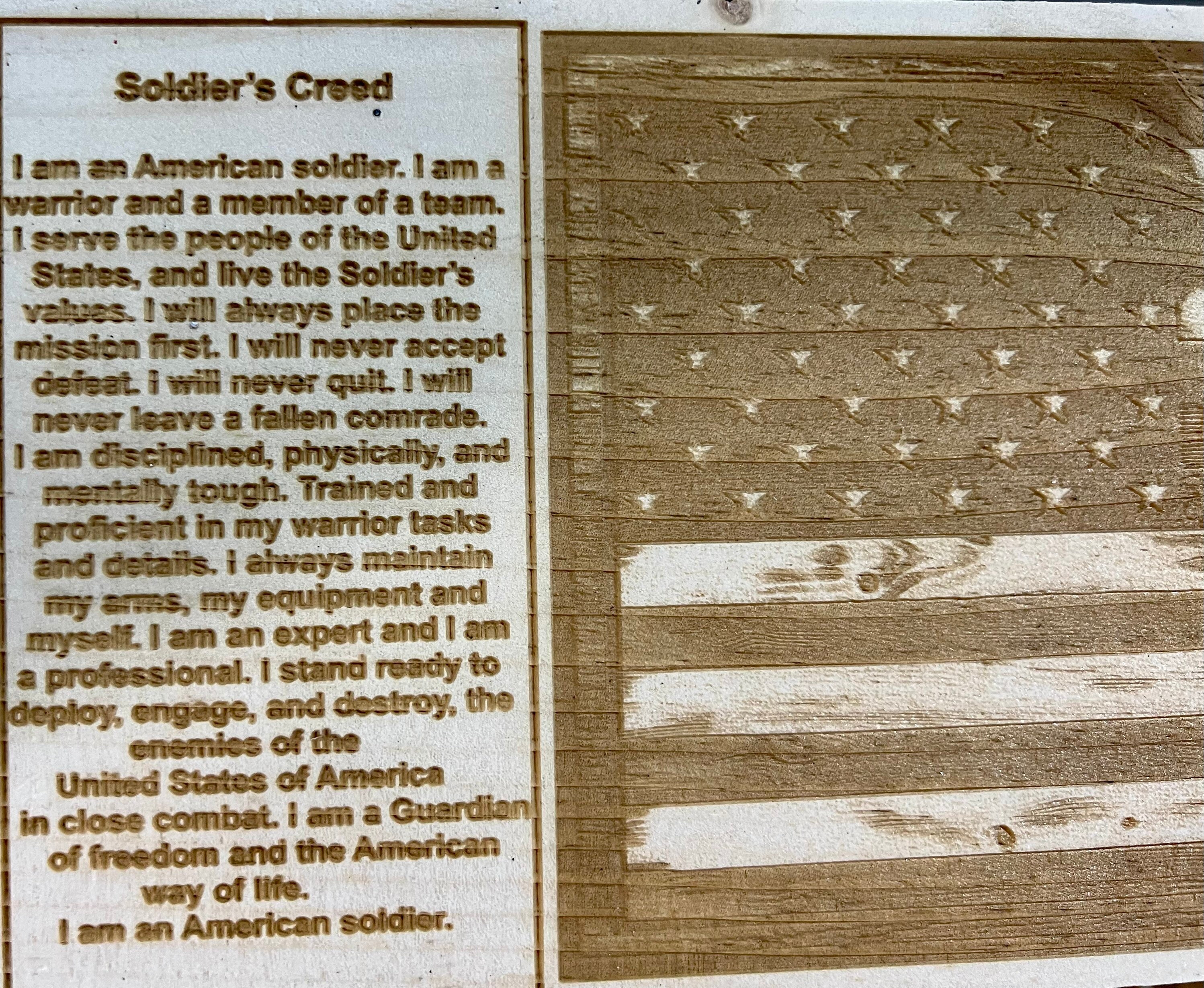 Soldiers Creed, Military Signs, Soldier Signs, Army Signs, Wood Sign ...