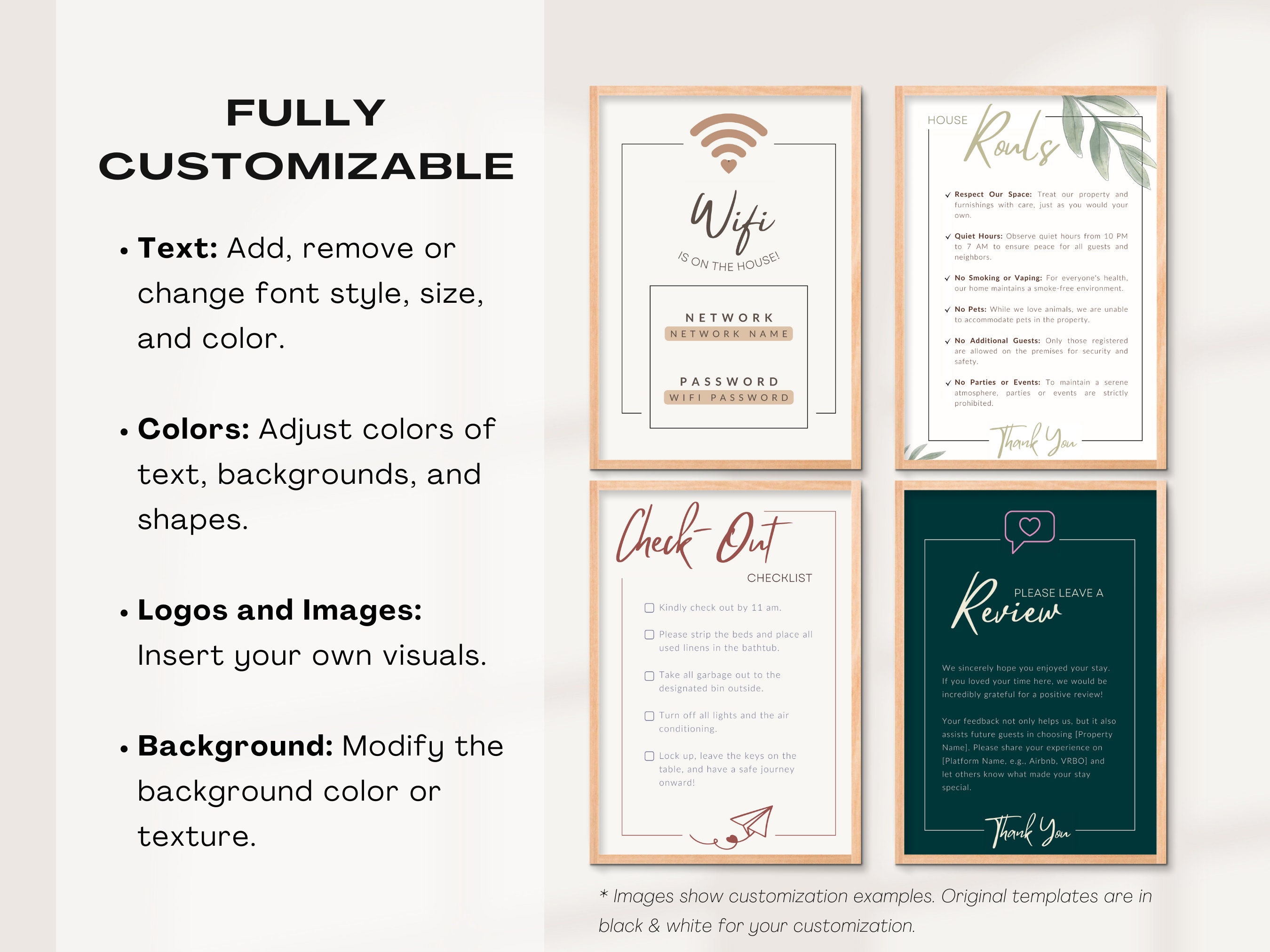 Airbnb Complete Host Bundle 30 Editable Signs in Canva A4, US Letter ...