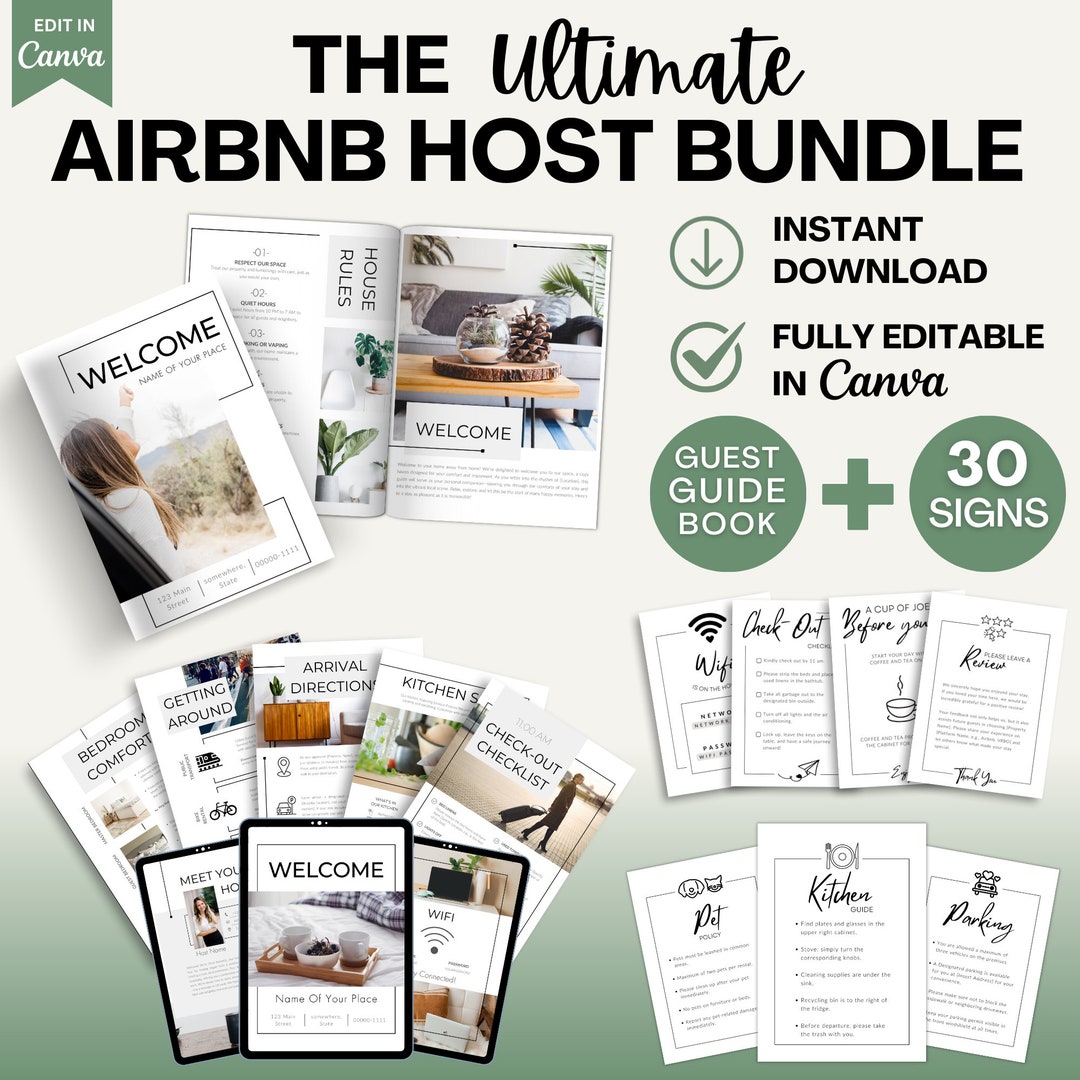 Ultimate Airbnb Welcome Bundle Enhanced Host Package Editable Air Bnb ...