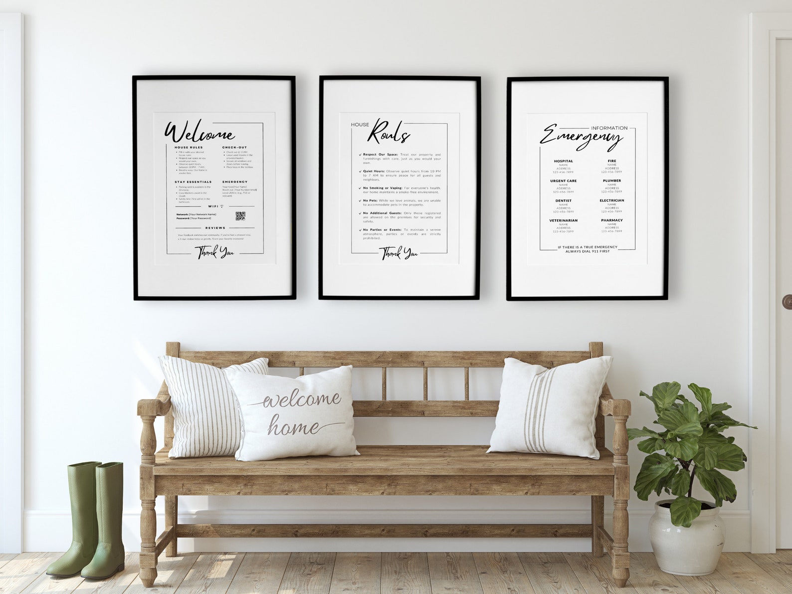 Airbnb Complete Host Bundle | 30+ Editable Signs in Canva | A4, US ...