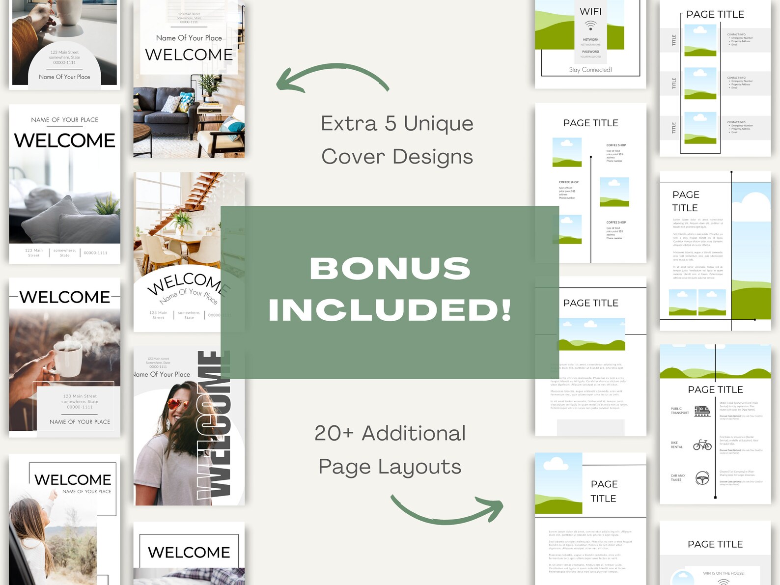 Airbnb Welcome Book Template Editable in Canva Minimalist Airbnb House ...