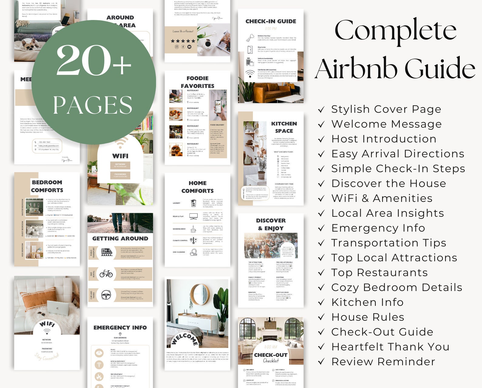 Plantilla de libro de bienvenida de Airbnb / Editable en Canva / Guía ...