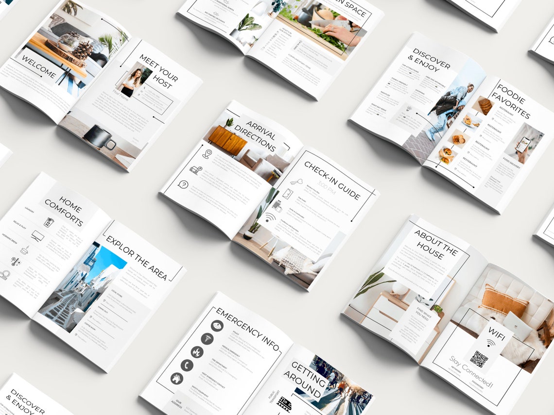 Airbnb Welcome Book Template Editable in Canva Minimalist Airbnb House ...