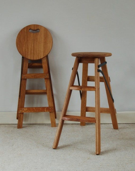 Handmade Oak Polstead Folding Stool Etsy UK