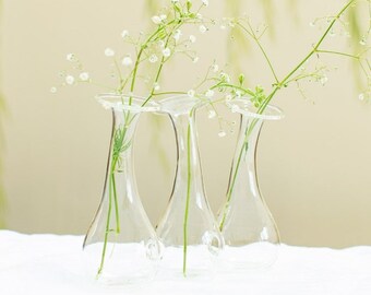 Set of 3 Glass Coloured Vases Vase for Flowers Vintage Style - Etsy