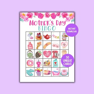 Mother's Day Bingo Game, Printable Mother's Day Game, Mother's Day Gift ...