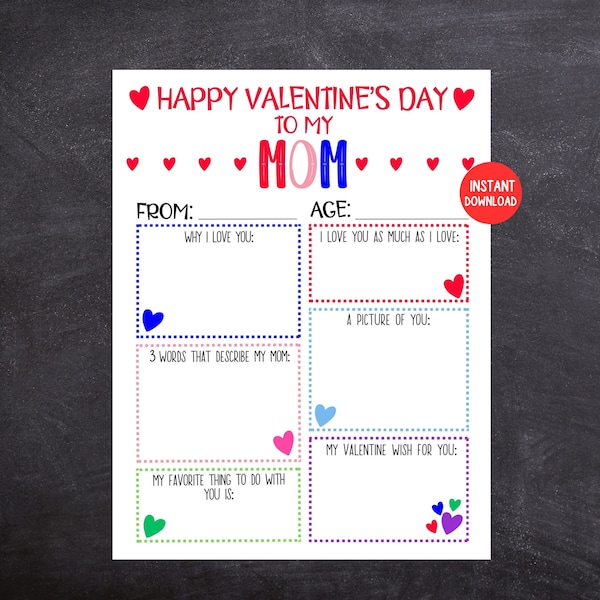 Mom Valentine Card - Etsy