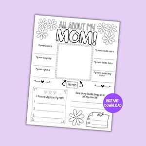 All About Mom, Mother's Day Gift, Kid's Gift for Mom, Mother's Day ...
