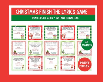 Christmas Carol Finish the Lyric Game, Christmas Game Printable ...