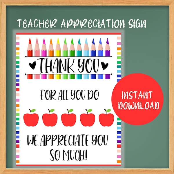 Thank You Teachers Poster - Etsy