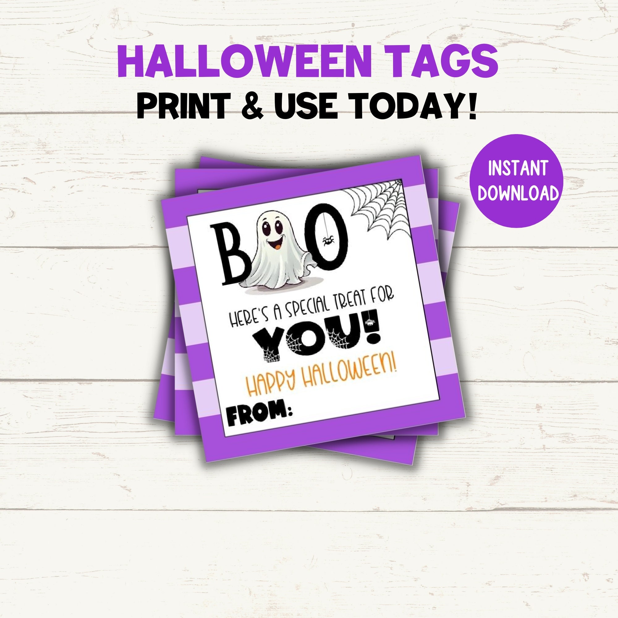 Printable Halloween Tags Halloween Treat Bag Tags Booed - Etsy