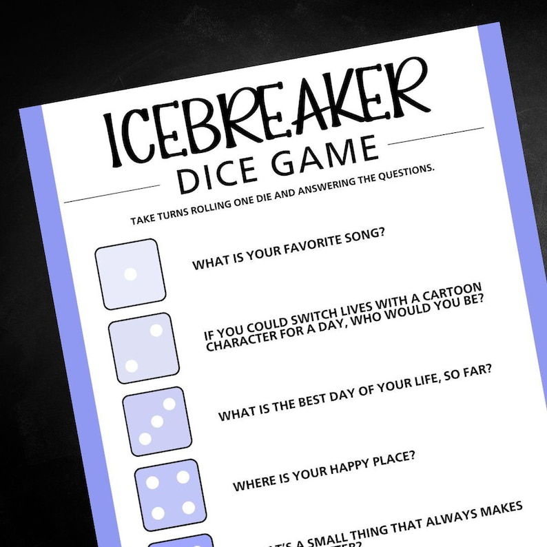 Icebreaker Game, Printable Icebreaker Dice Game, Pastel Party Starter ...