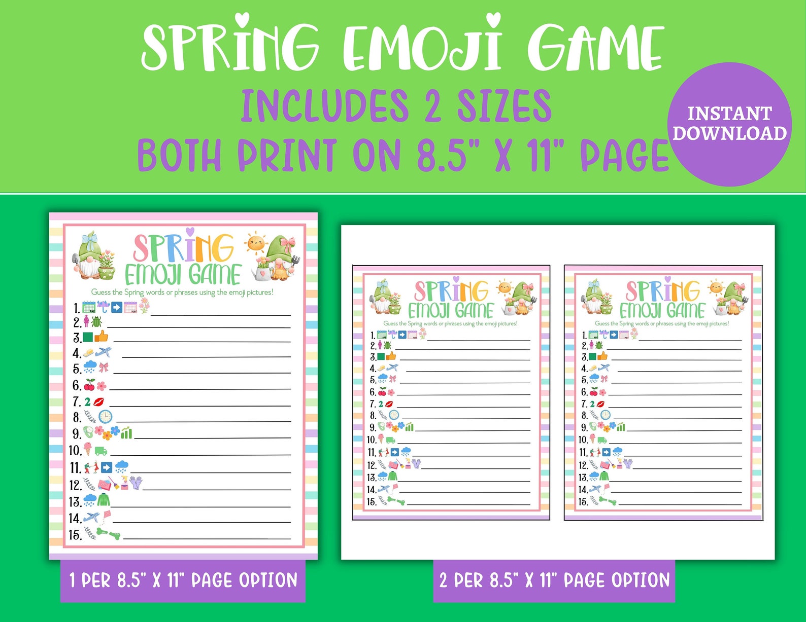 Spring Emoji Game, Spring Printable Game, Emoji Game, Spring Emoji Game ...