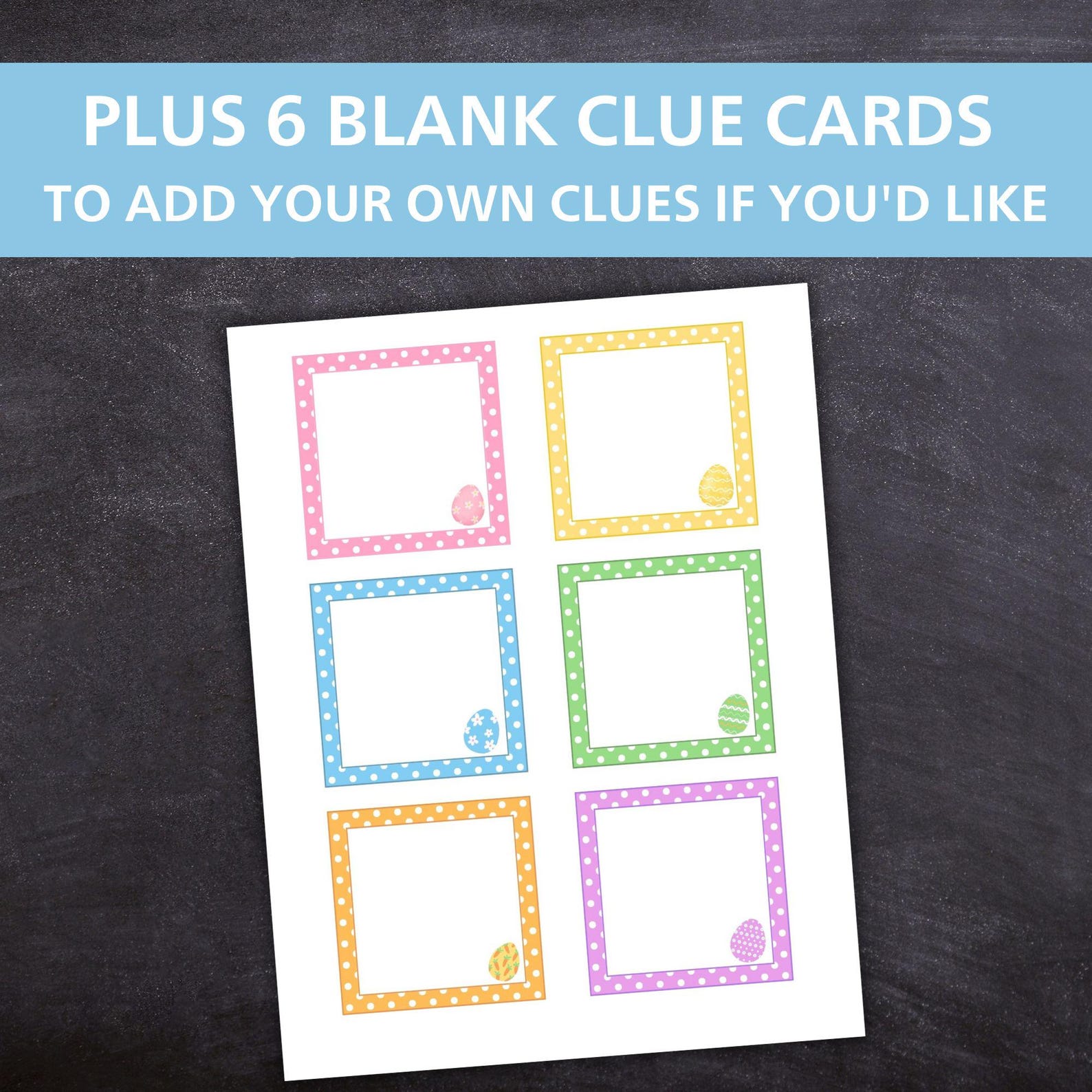 Easter Egg Hunt Clue Cards, Printable Indoor and Outdoor Easter Egg ...