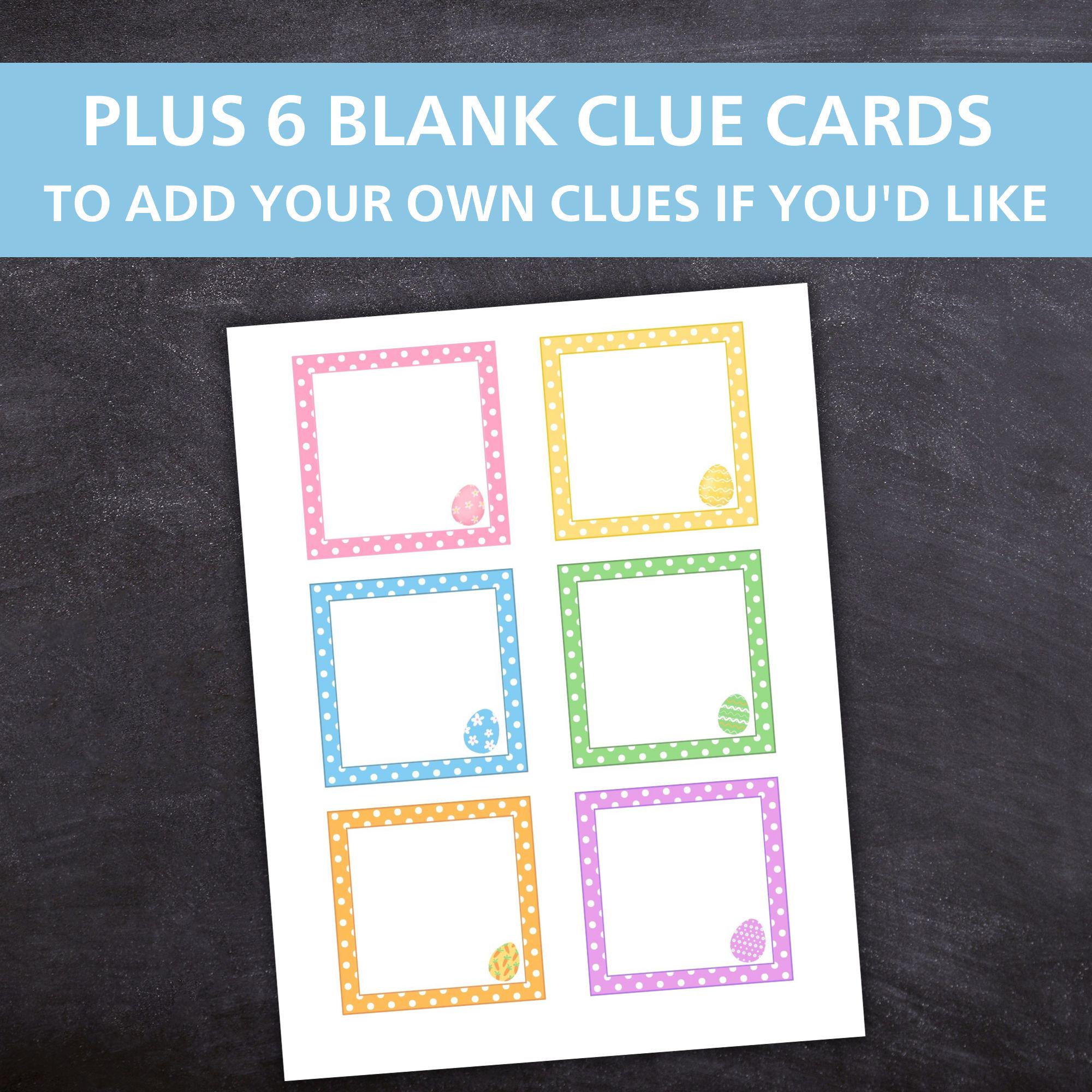 Easter Egg Hunt Clue Cards, Printable Indoor and Outdoor Easter Egg ...