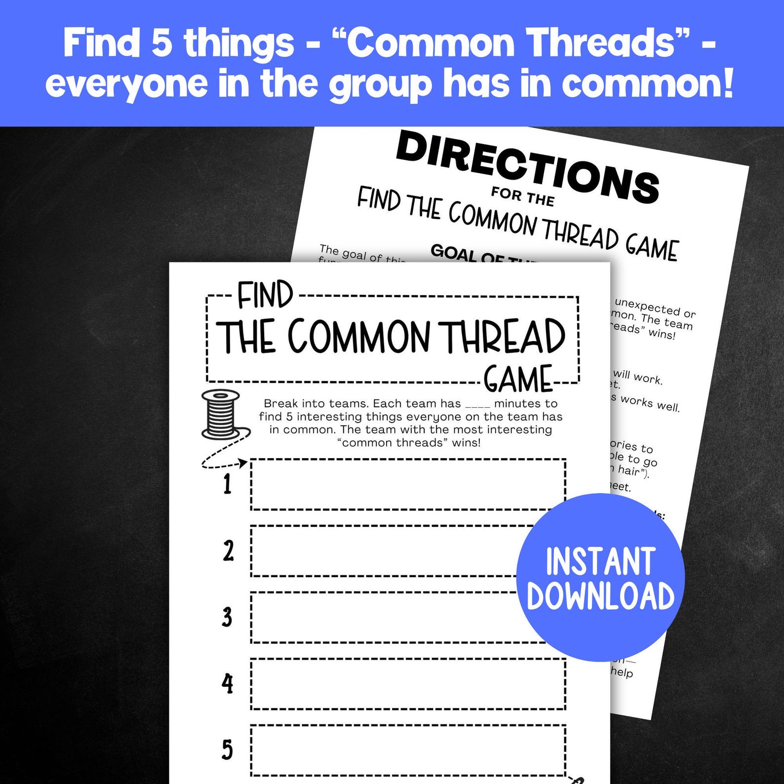 Icebreaker Game, Printable Find the Common Thread Game, Get to Know You ...