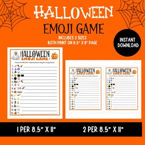 Halloween Emoji Game, Printable Halloween Activity, Fall Party Game ...