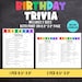 Birthday Trivia Game, Printable Birthday Game, Easy Birthday Game for ...