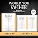 Icebreaker Game, Printable Would You Rather Game, Printable Pastel ...