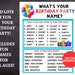 What's Your Birthday Party Name Game WITH Name Tags & Sign, Birthday ...