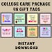 College Care Package Gift Tags, Printable College Survival Kit Gift ...