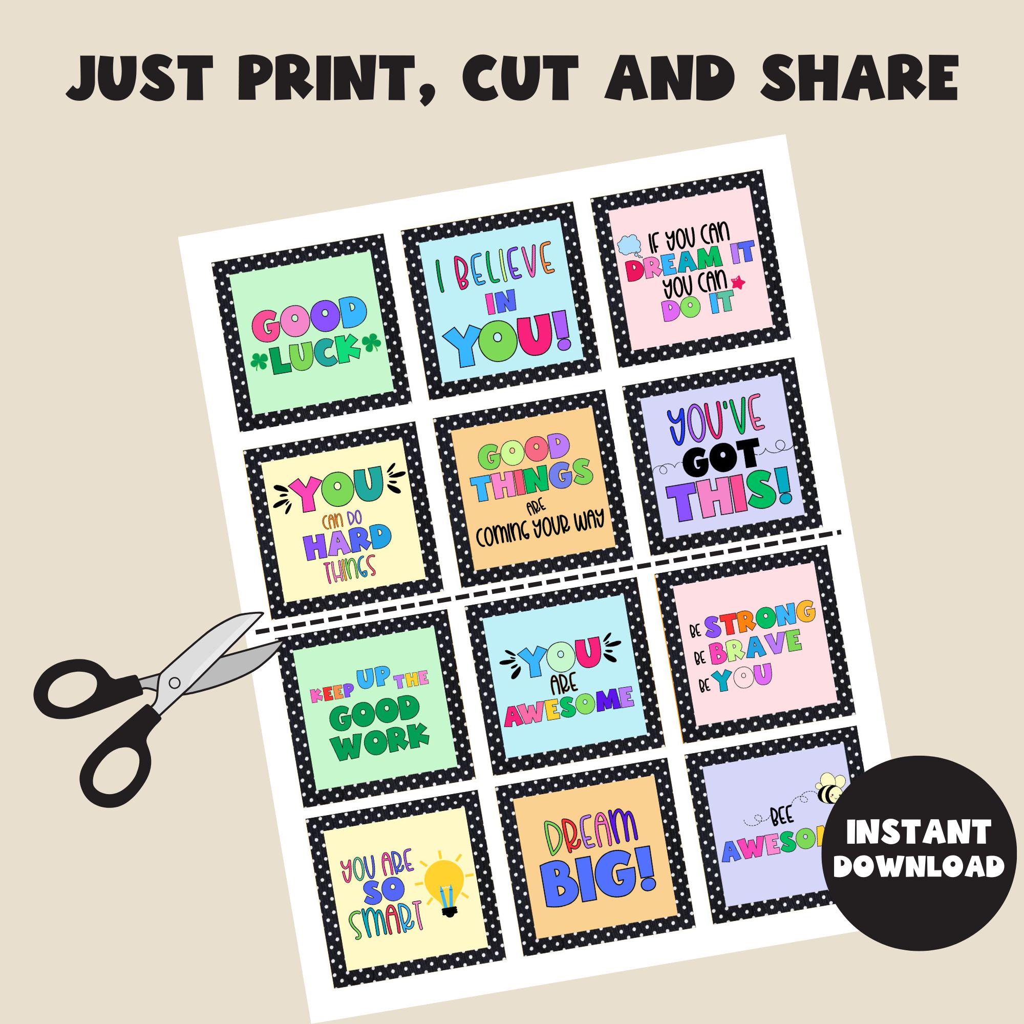 Mini Encouragement Cards, Printable Motivational Tags,positive Desk ...