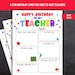 Teacher Birthday Card, Printable Kids Birthday Card for Teachers ...