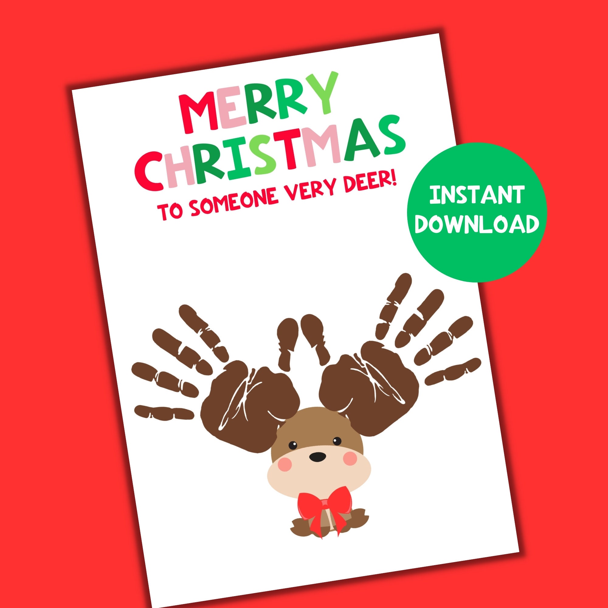 Christmas Handprint Craft, Printable Christmas Kids and Baby Keepsake ...