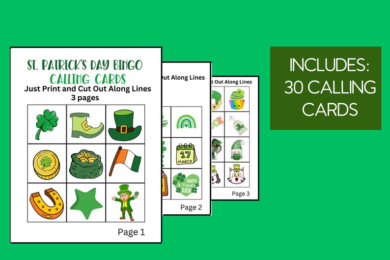 St. Patrick's Day Bingo Game, Printable St. Patrick's Day Bingo, St ...
