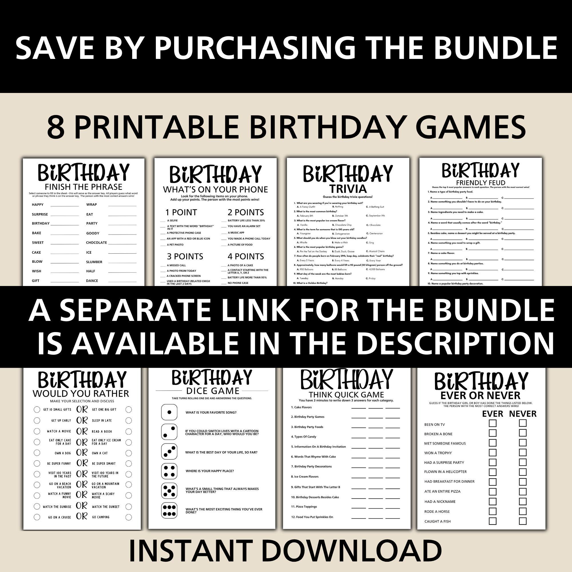 Birthday Friendly Feud Game, Printable Birthday Party Game, Easy ...