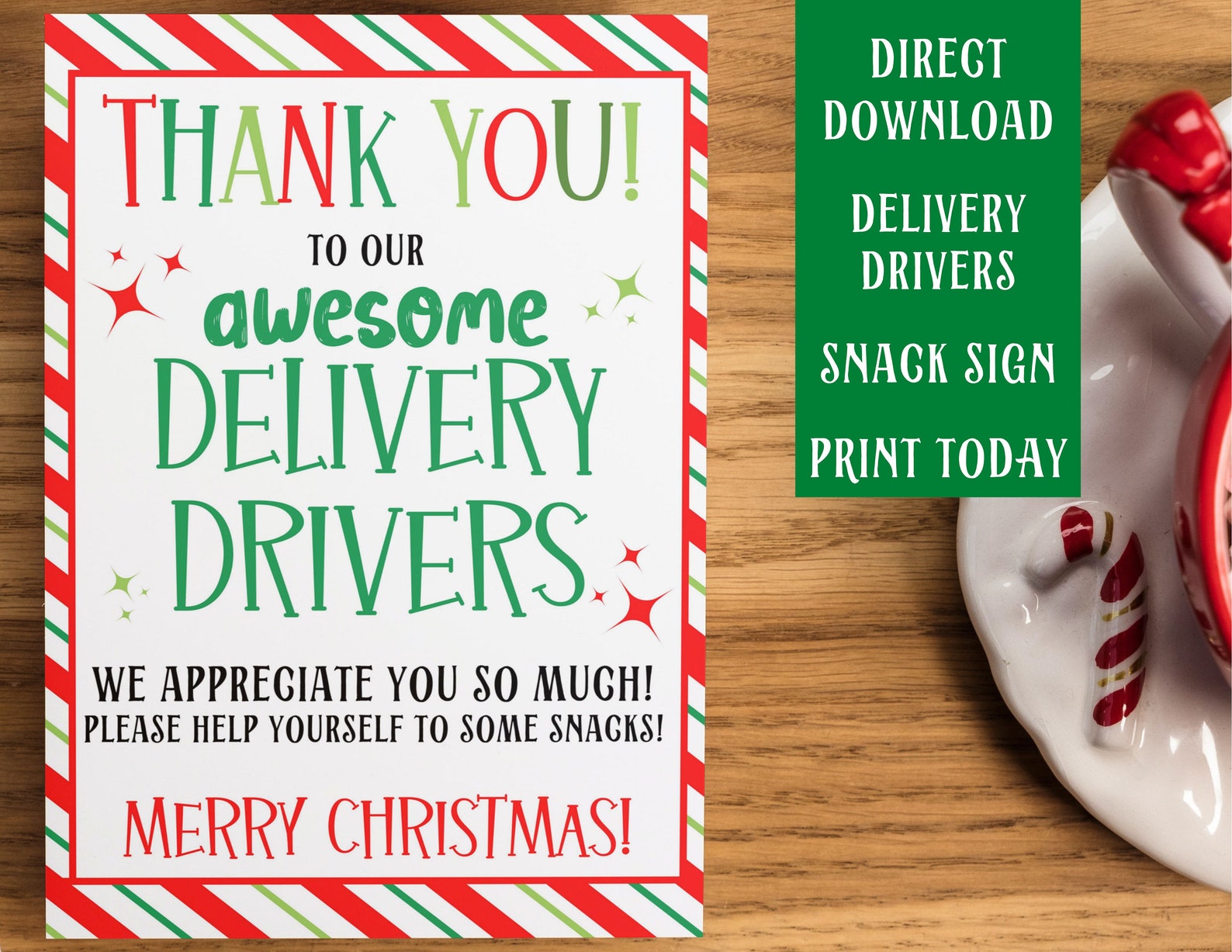 Delivery Driver Snack Sign, PRINTABLE, Delivery Driver Snack Printable ...
