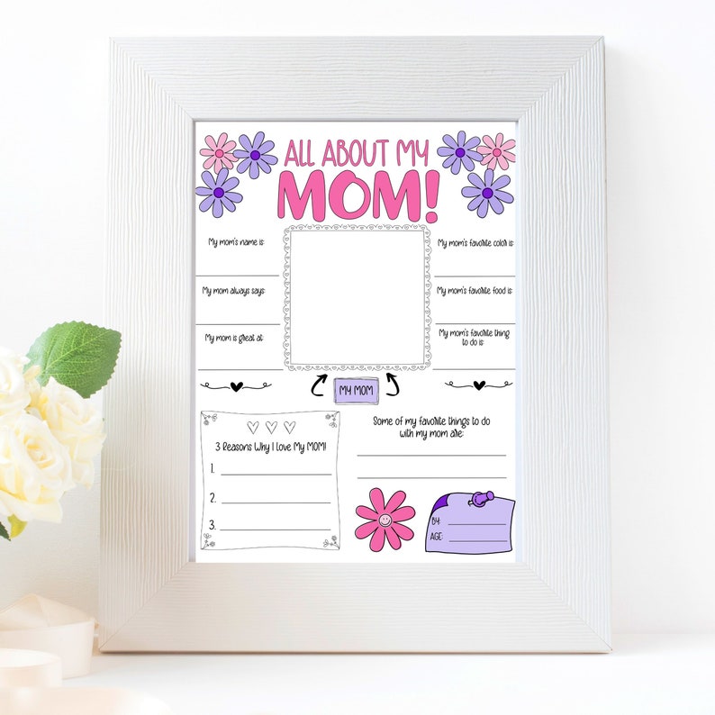 All About Mom, Mother's Day Gift, Kid's Gift for Mom, Mother's Day ...