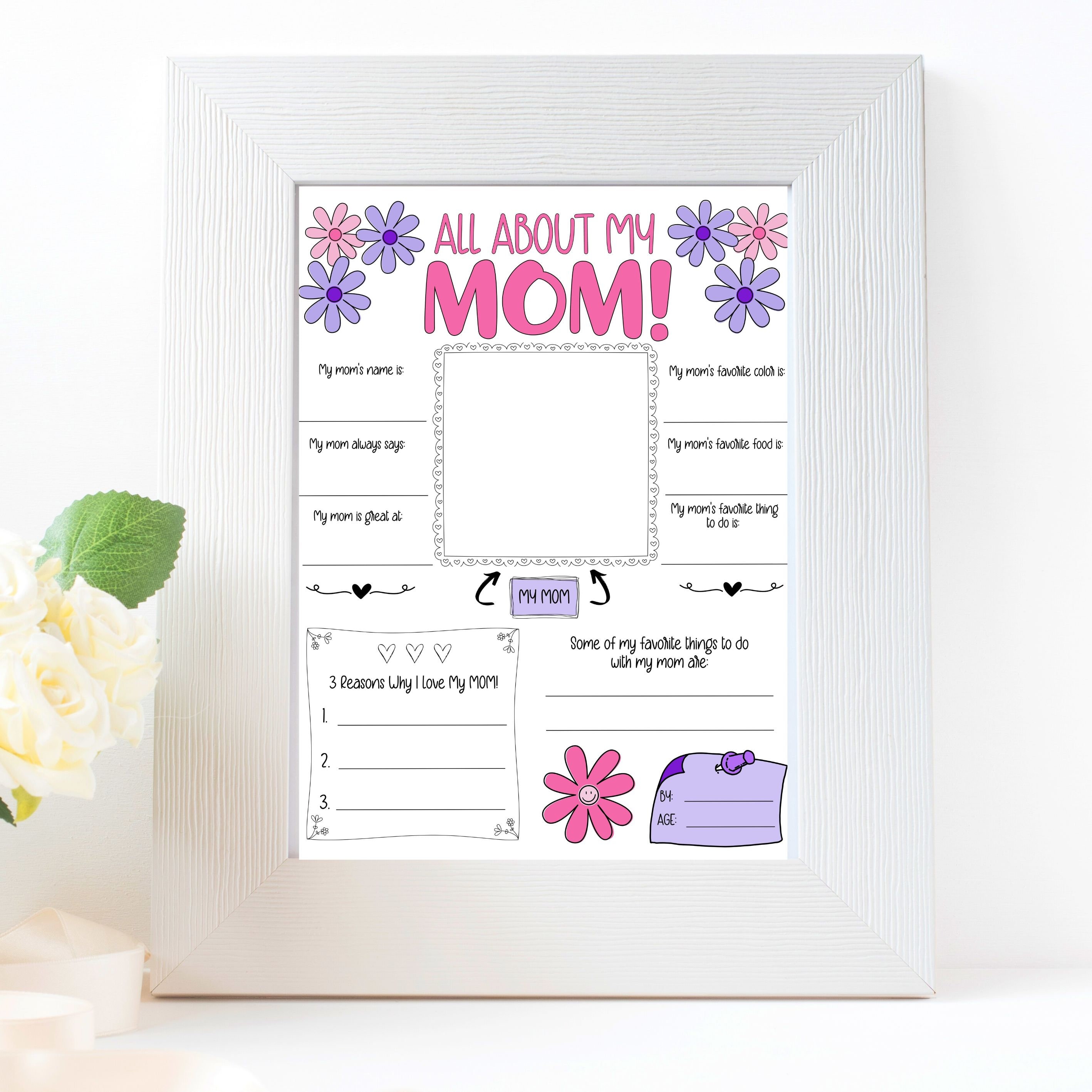 All About Mom, Mother's Day Gift, Kid's Gift for Mom, Mother's Day ...
