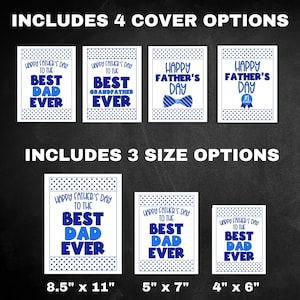 Printable Fathers Day Gift Card Book, Kids Gift for Dad, Fathers Day ...