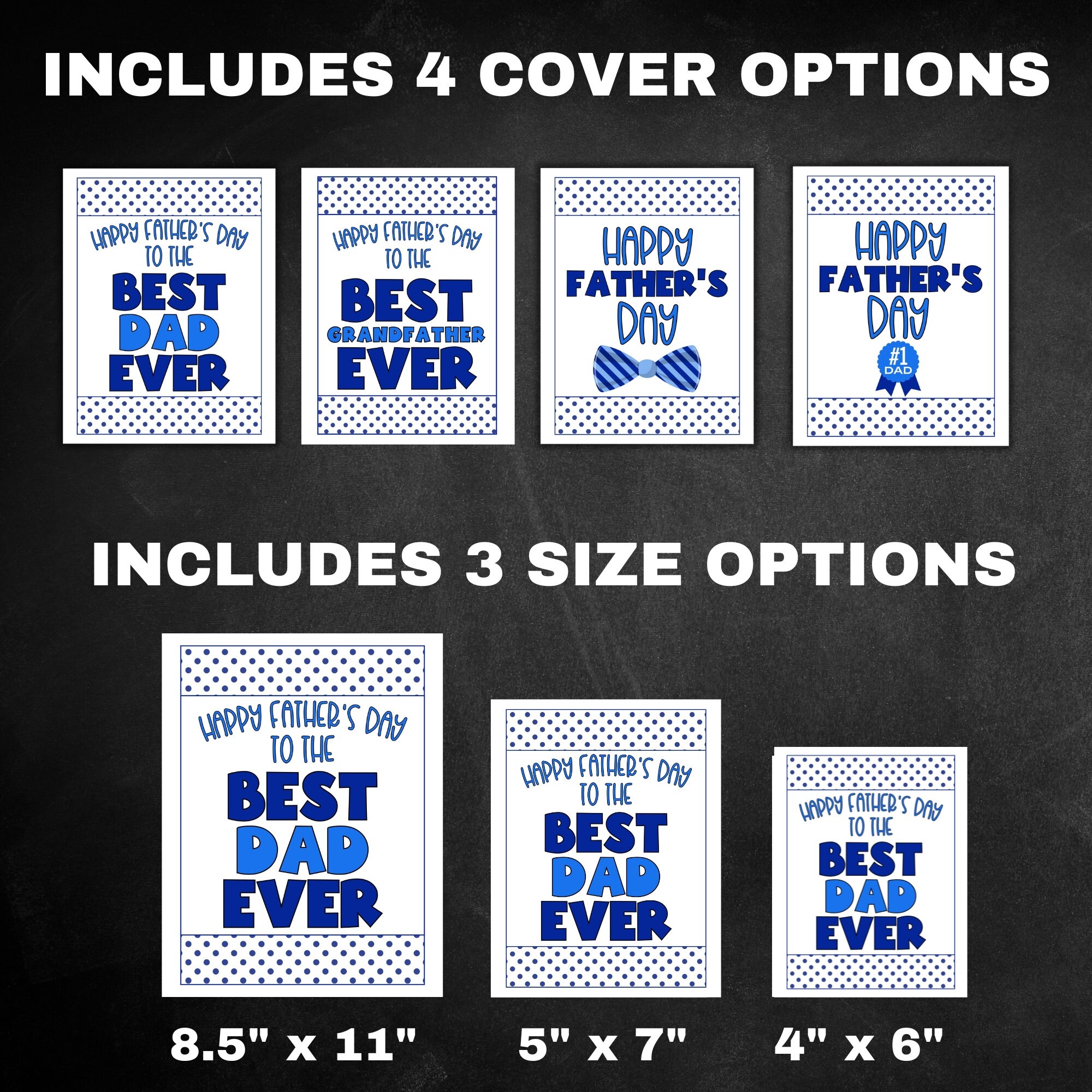 Printable Fathers Day Gift Card Book, Kids Gift for Dad, Fathers Day ...