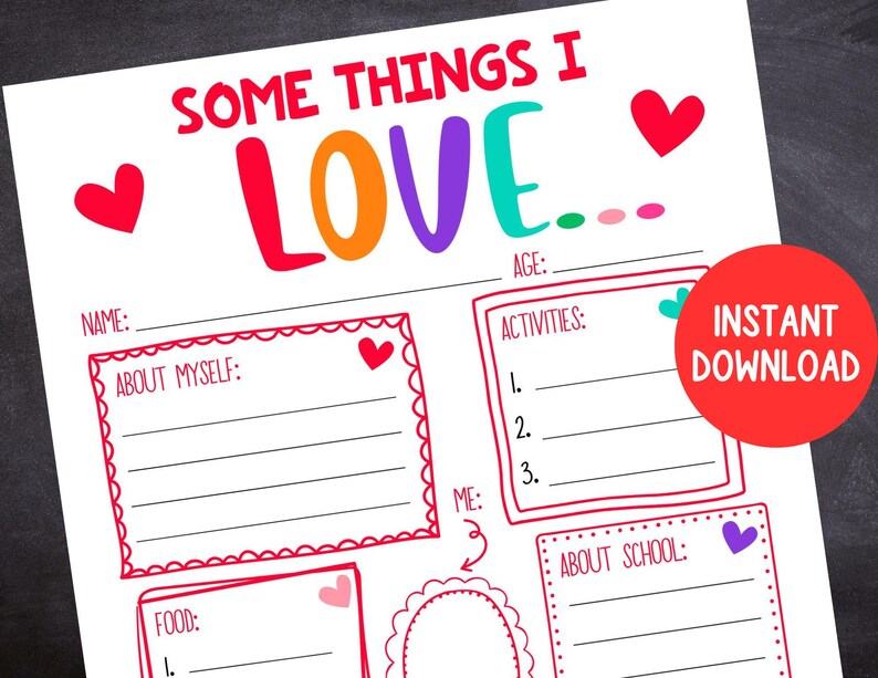 Kids Valentines Activity, Printable Fill in the Blank Valentines Form ...