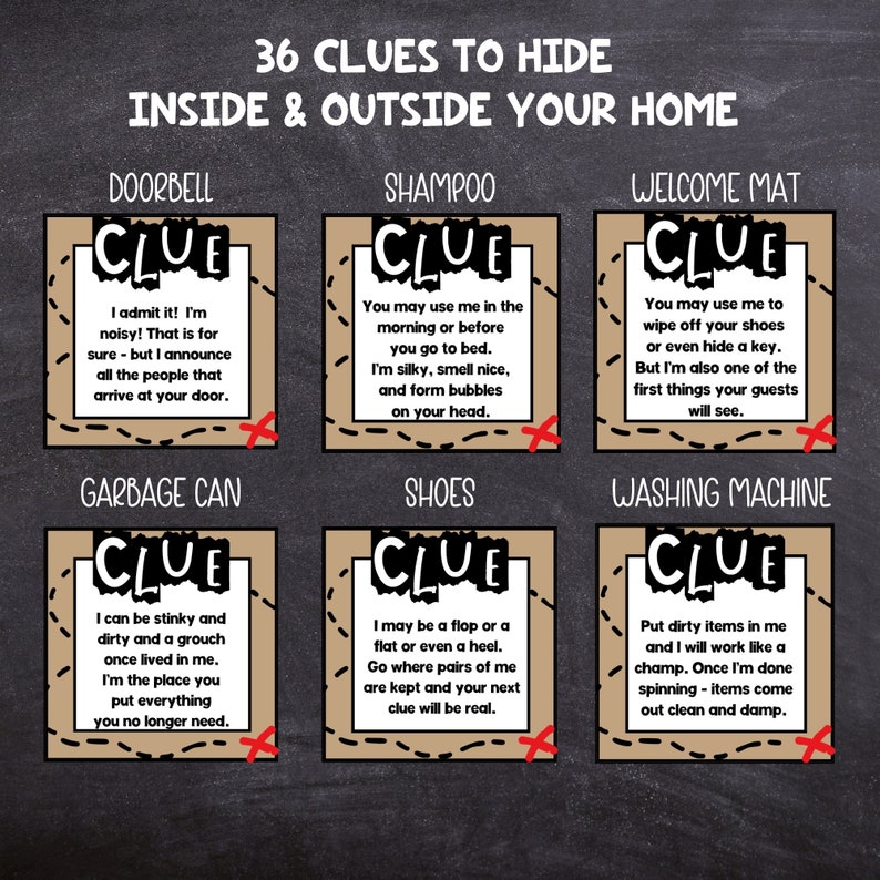 Indoor and Outdoor Scavenger Hunt, Printable Birthday Treasure Hunt for ...