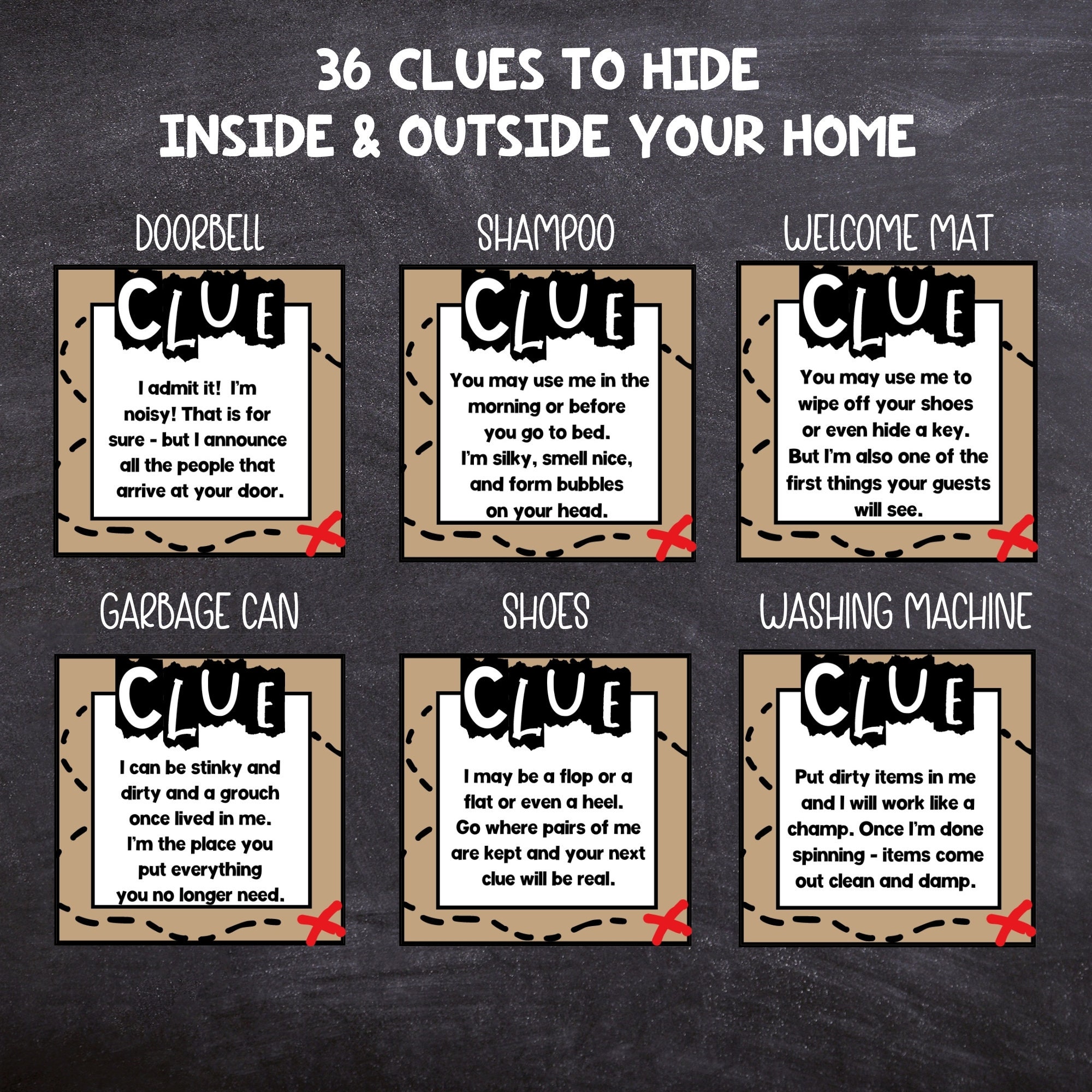 Indoor and Outdoor Scavenger Hunt, Printable Birthday Treasure Hunt for ...