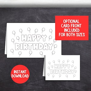 Teacher Birthday Coloring Card, Printable Kids Birthday Card for ...