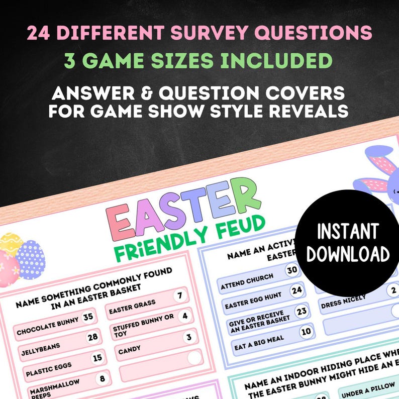 Easter Friendly Feud Game, Printable Easter Game, Easter Party Game ...